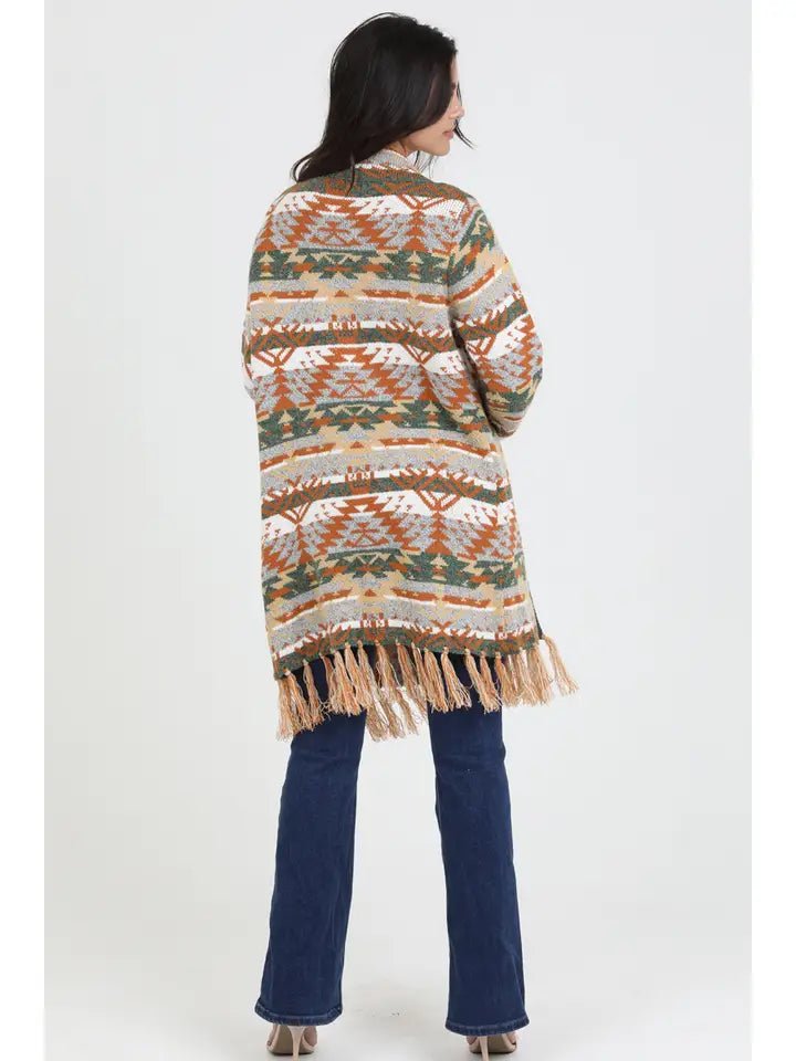 Aztec Fringe Cardigan - Bel Air Boutique