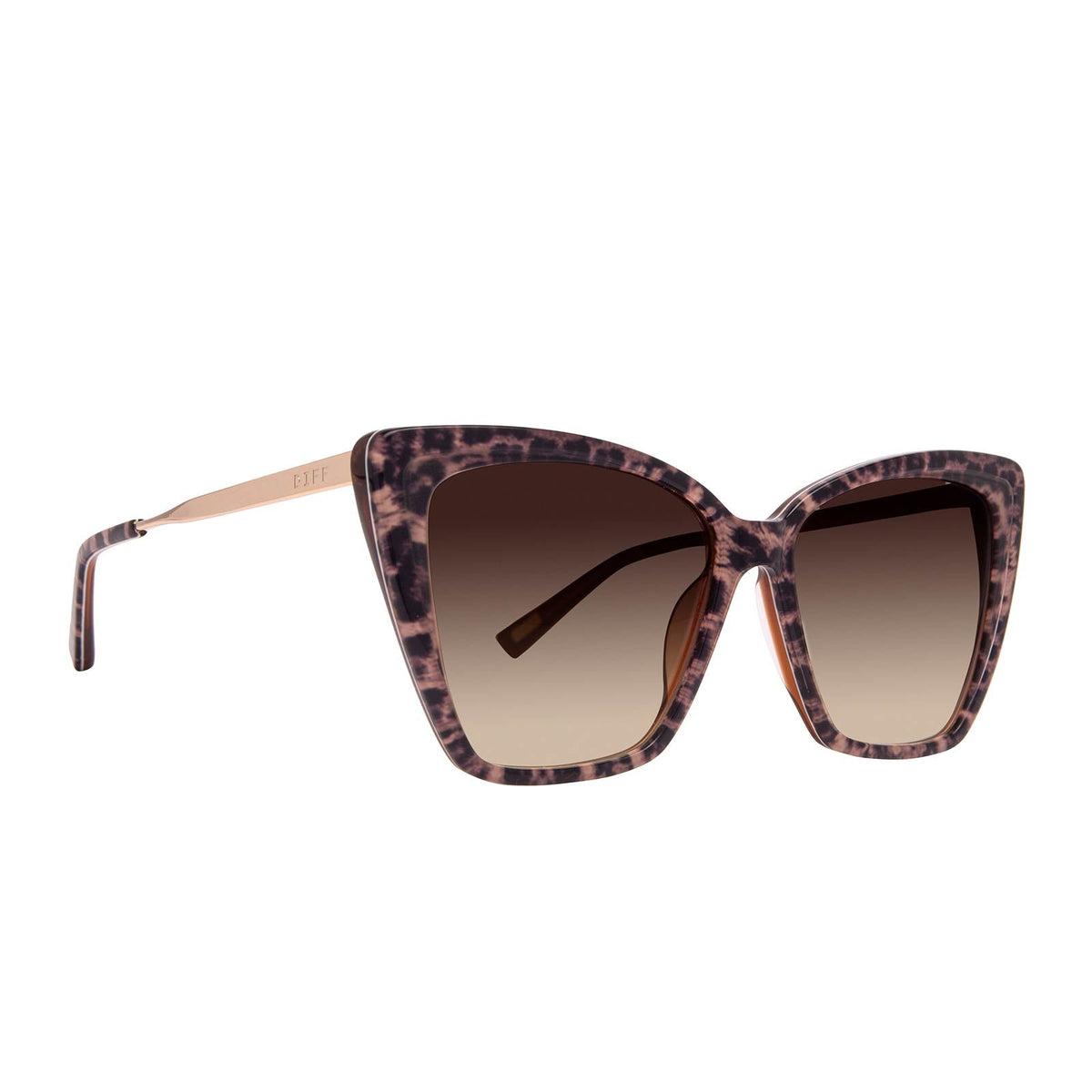 DIFF Eyewear Becky II Leopard Tortoise Frame with Brown Gradient Lens ...